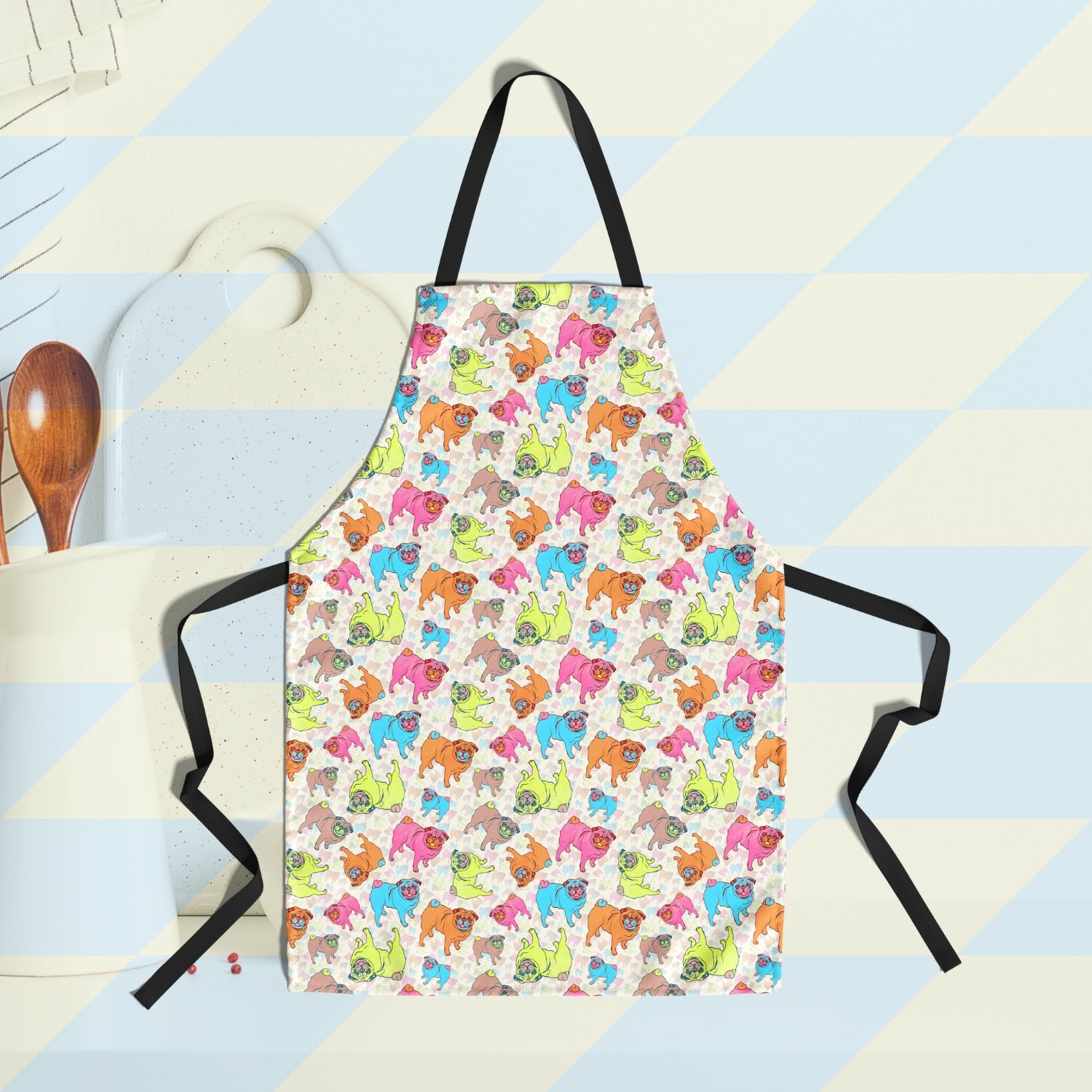 Pugalicious Apron – My Favourite Colour is Rainbow